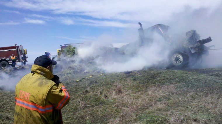 One lane of freeway open after truck fire | East Oregonian